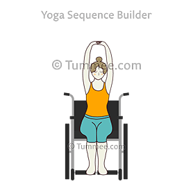 Wheelchair Upward Hand Stretch Pose Yoga (Wheelchair Urdhva Hastasana ...