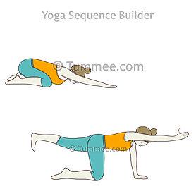 Wide Child Balancing Table Top Pose Flow (Prasarita Balasana ...