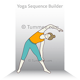 Wide Legged Standing Lateral Flex Pose Back Wall (Prasarita Pada Parsva ...